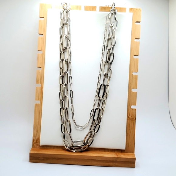 Express | Jewelry | Chunky 3 Strand Silver Chain Necklace | Poshmark